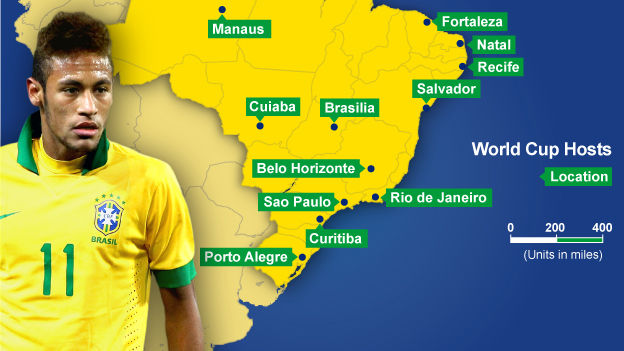 The 12 host stadiums in Brazil 2014 Fifa World Cup - Parhlo