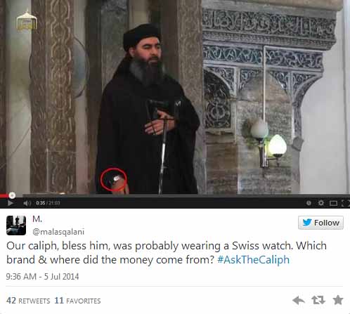 Bond bling?ISIS leader flaunts flashy wristwatch,sparks online- Parhlo