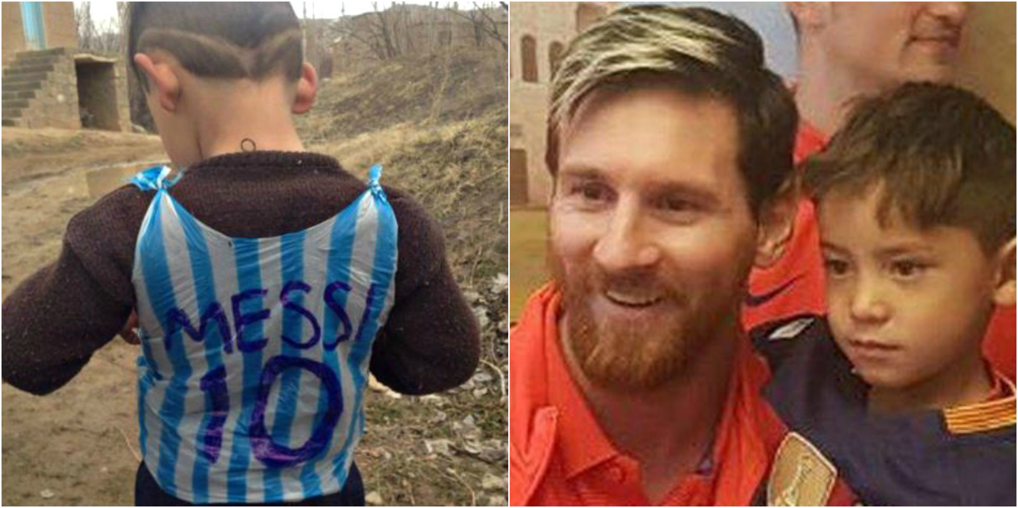 Afghan Boy Wore A Messi Shirt Made Out of Plastic Finally Meets His Idol