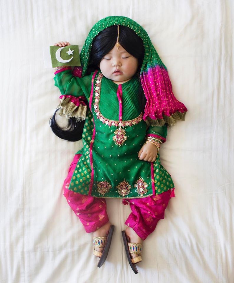 Mom Who Dresses Up Her Sleeping Baby Chose A Pakistani Attire
