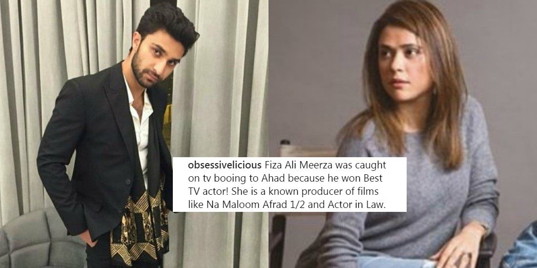 Fizza Ali Meerza Might Have 'Booed' Ahad Raza Mir At LSA And It's ...
