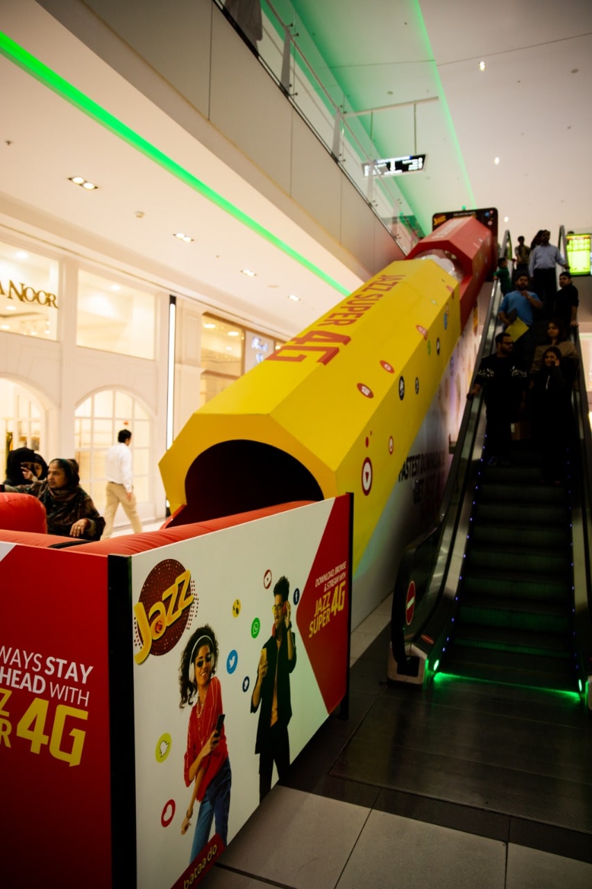 Jazz Installs Historic 60 Feet Fun-Filled Slide In Packages Mall, Lahore!