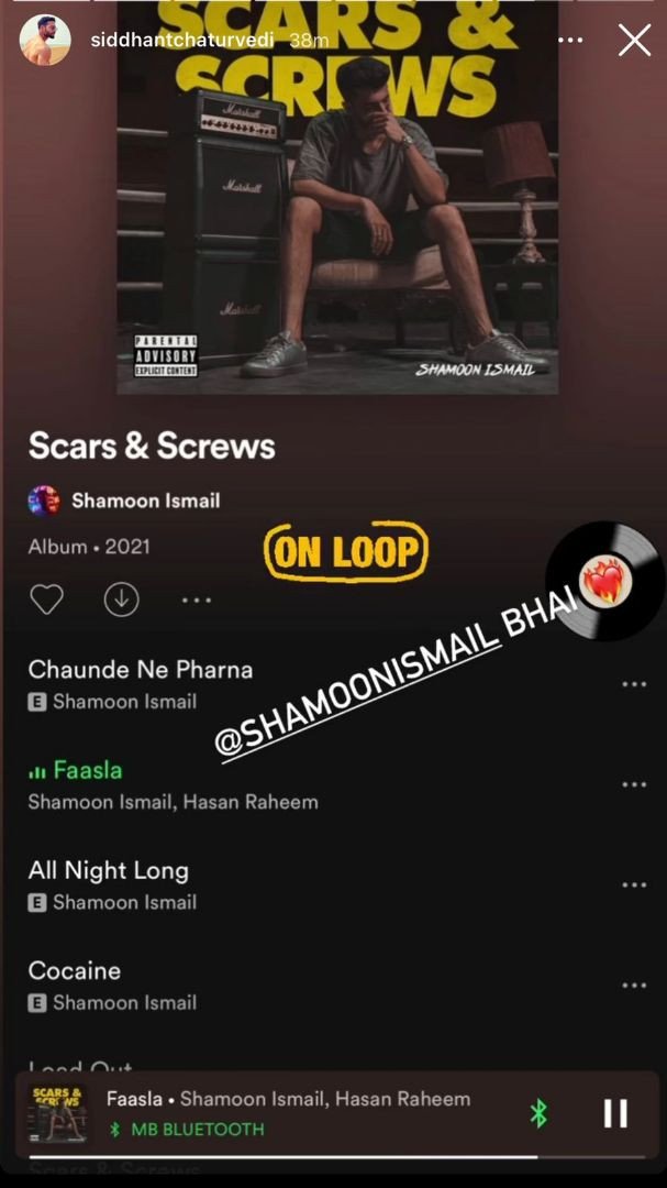 "ShamoonIsmail Bhai" Siddhant Chaturvedi Praises Shamoon Ismail