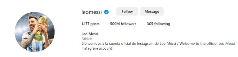 Lionel Messi Hits 500M Instagram Followers - Parhlo