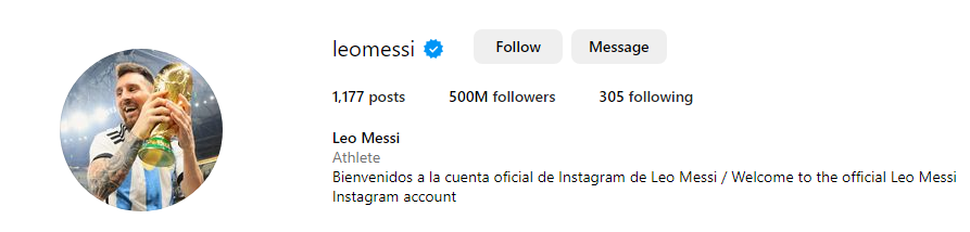 Lionel Messi Hits 500m Instagram Followers Parhlo